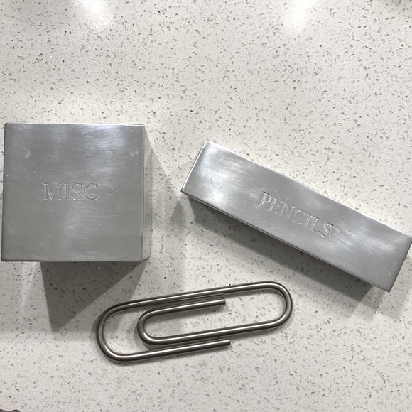 Pottery Barn | Office | Pottery Barn 3 Piece Pewter Desk Set | Poshmark